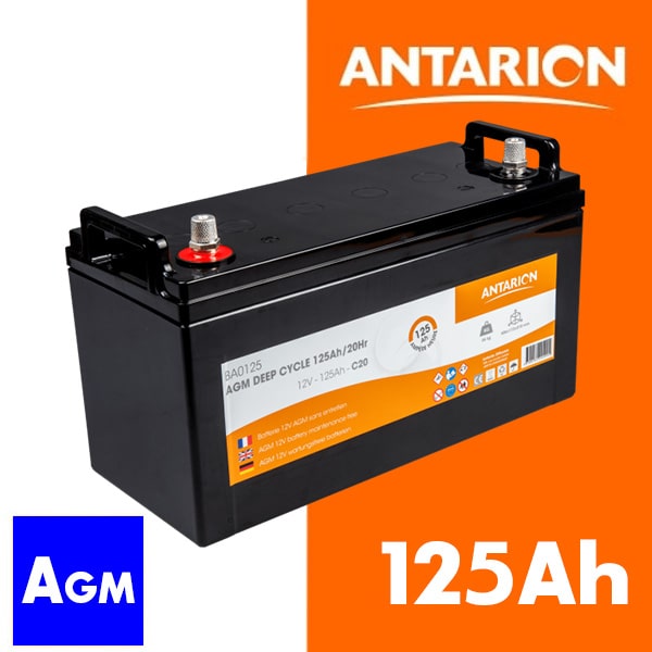 Batterie AGM ANTARION DEEP CYCLE 12V 125Ah - Camping-car, van, fourgon